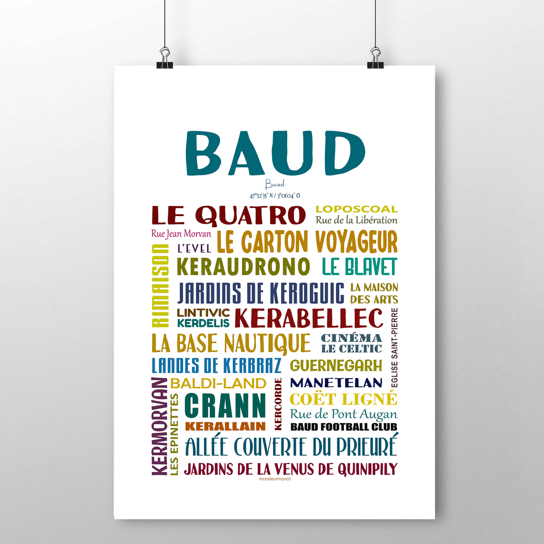 AFFICHE BAUD - LES QUARTIERS - TOUTES LES AFFICHES/AFFICHE MORBIHAN ...