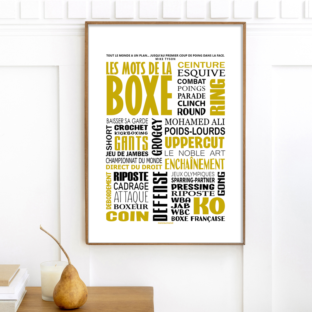 AFFICHE LES MOTS DE LA BOXE - PERSONNALISABLE - TOUTES LES AFFICHES ...