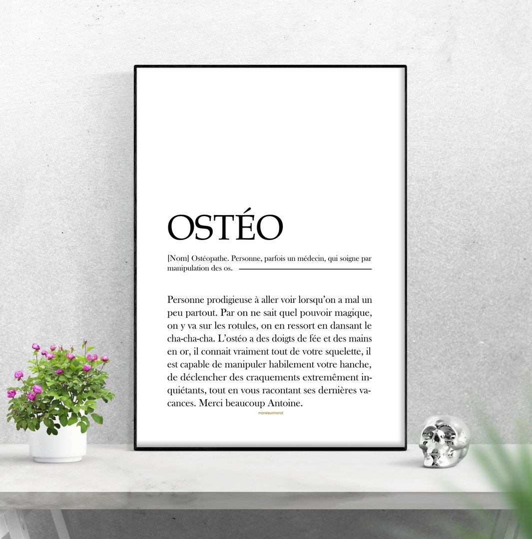 AFFICHE OSTEO - TOUTES LES AFFICHES/AFFICHES FAMILLE - monsieurmonot