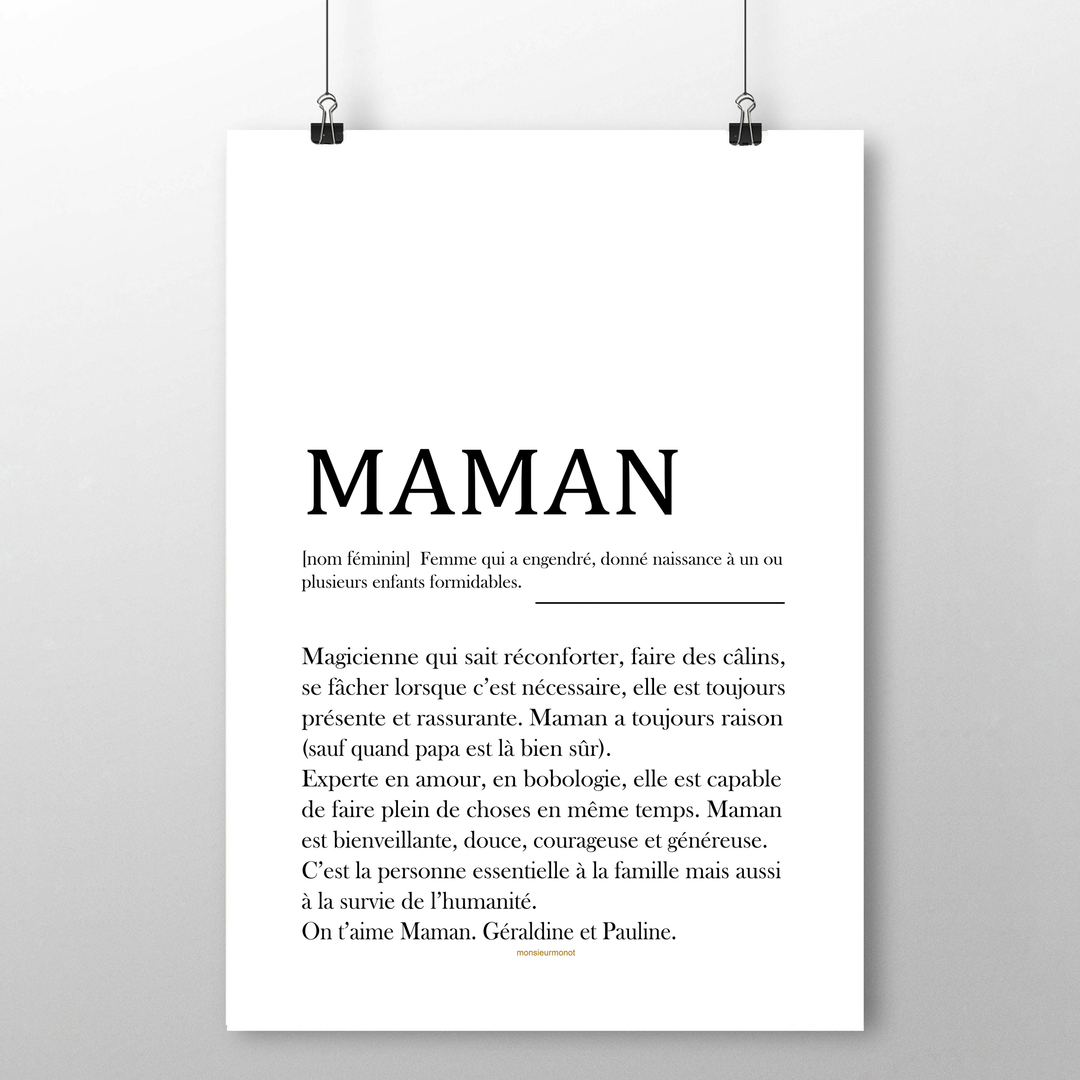 AFFICHE MAMAN - TOUTES LES AFFICHES/AFFICHES FAMILLE - monsieurmonot