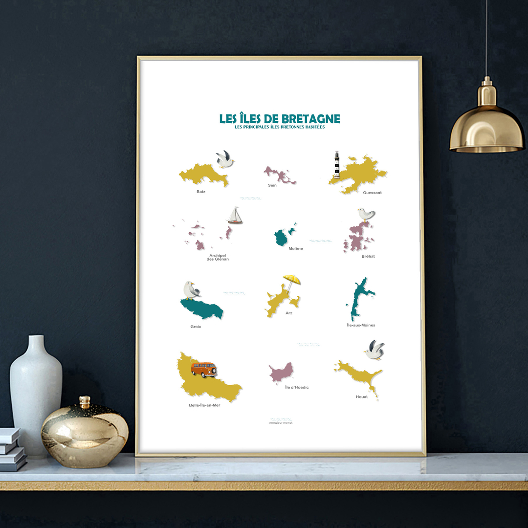 AFFICHE LES ÎLES DE BRETAGNE - TOUTES LES AFFICHES/AFFICHES BRETAGNE ...