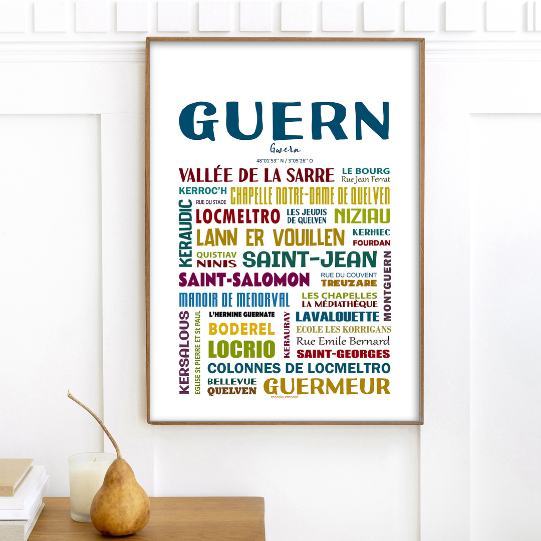 AFFICHE GUERN - LES QUARTIERS - TOUTES LES AFFICHES/AFFICHE MORBIHAN ...