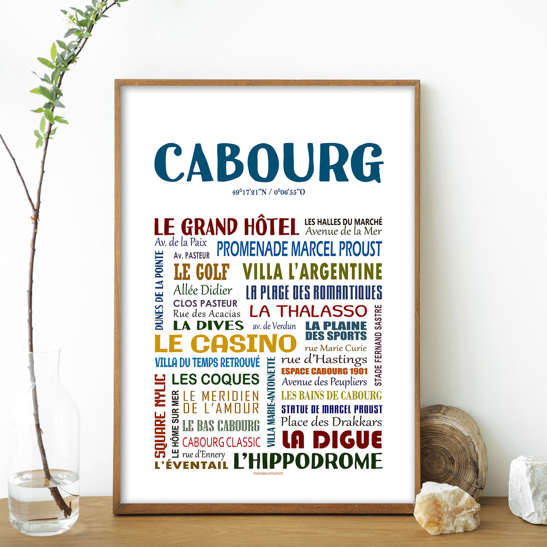AFFICHE CABOURG - LES QUARTIERS - TOUTES LES AFFICHES/AFFICHE NORMANDIE ...