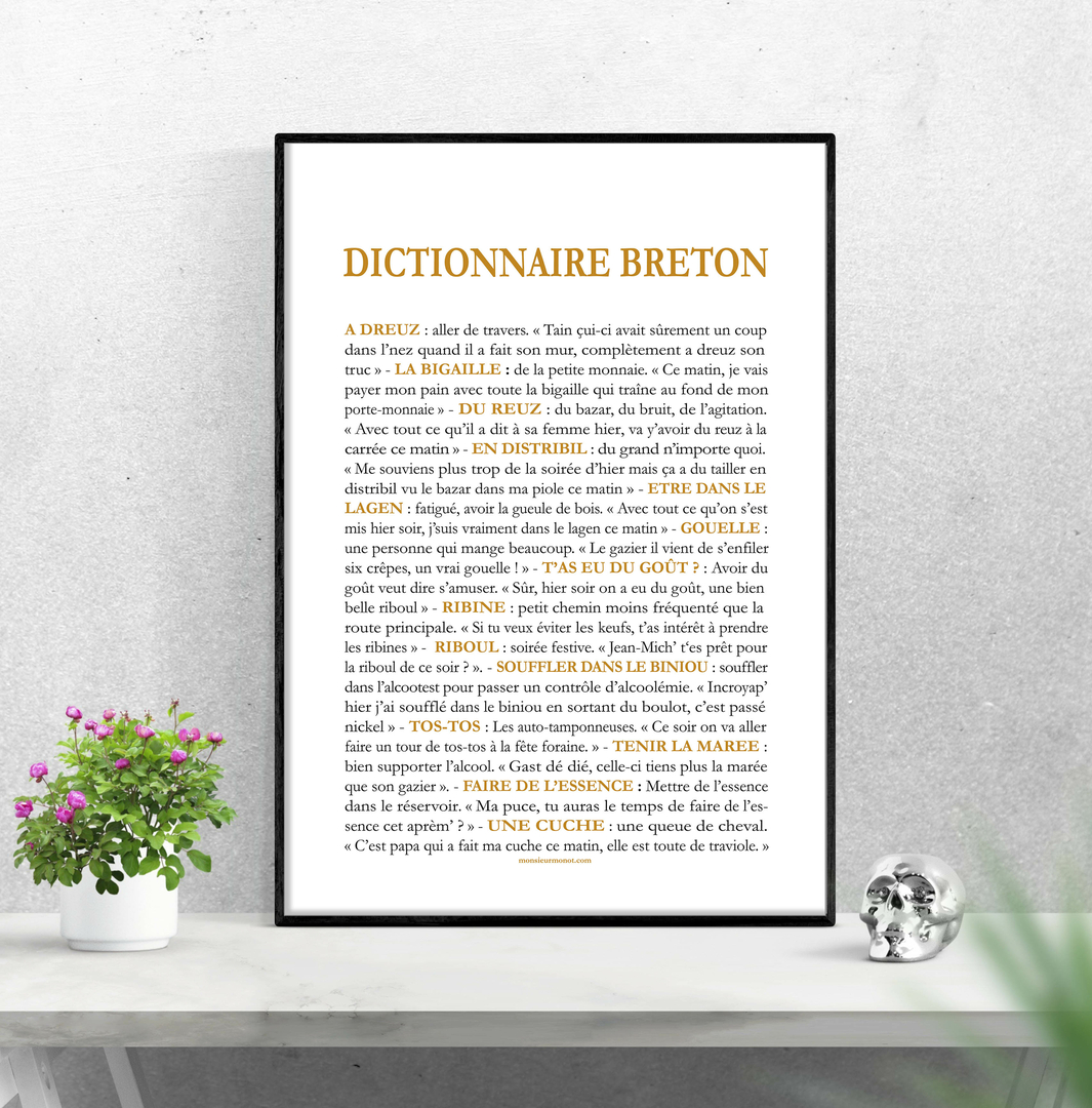 AFFICHE LE DICTIONNAIRE BRETON - TOUTES LES AFFICHES/AFFICHES BRETAGNE ...