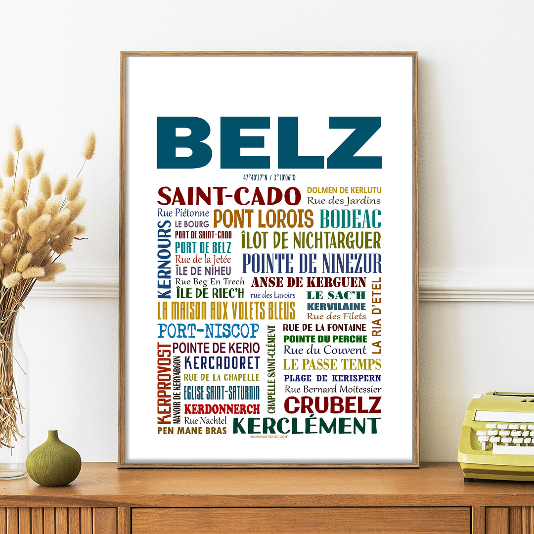 AFFICHE BELZ - LES QUARTIERS - TOUTES LES AFFICHES/AFFICHE MORBIHAN ...