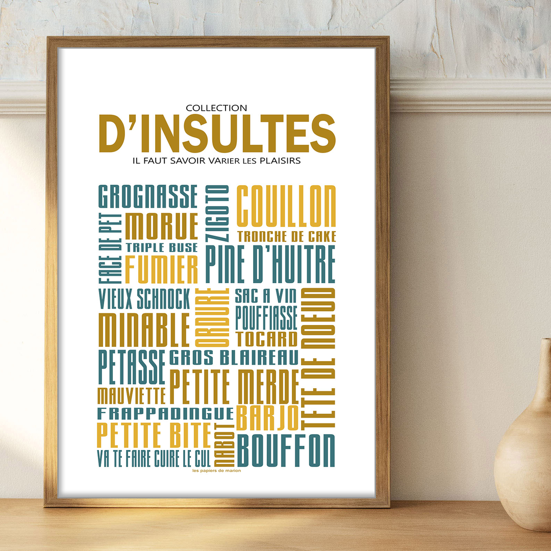 AFFICHE LA COLLECTION D'INSULTES - TOUTES LES AFFICHES/AFFICHES FAMILLE ...