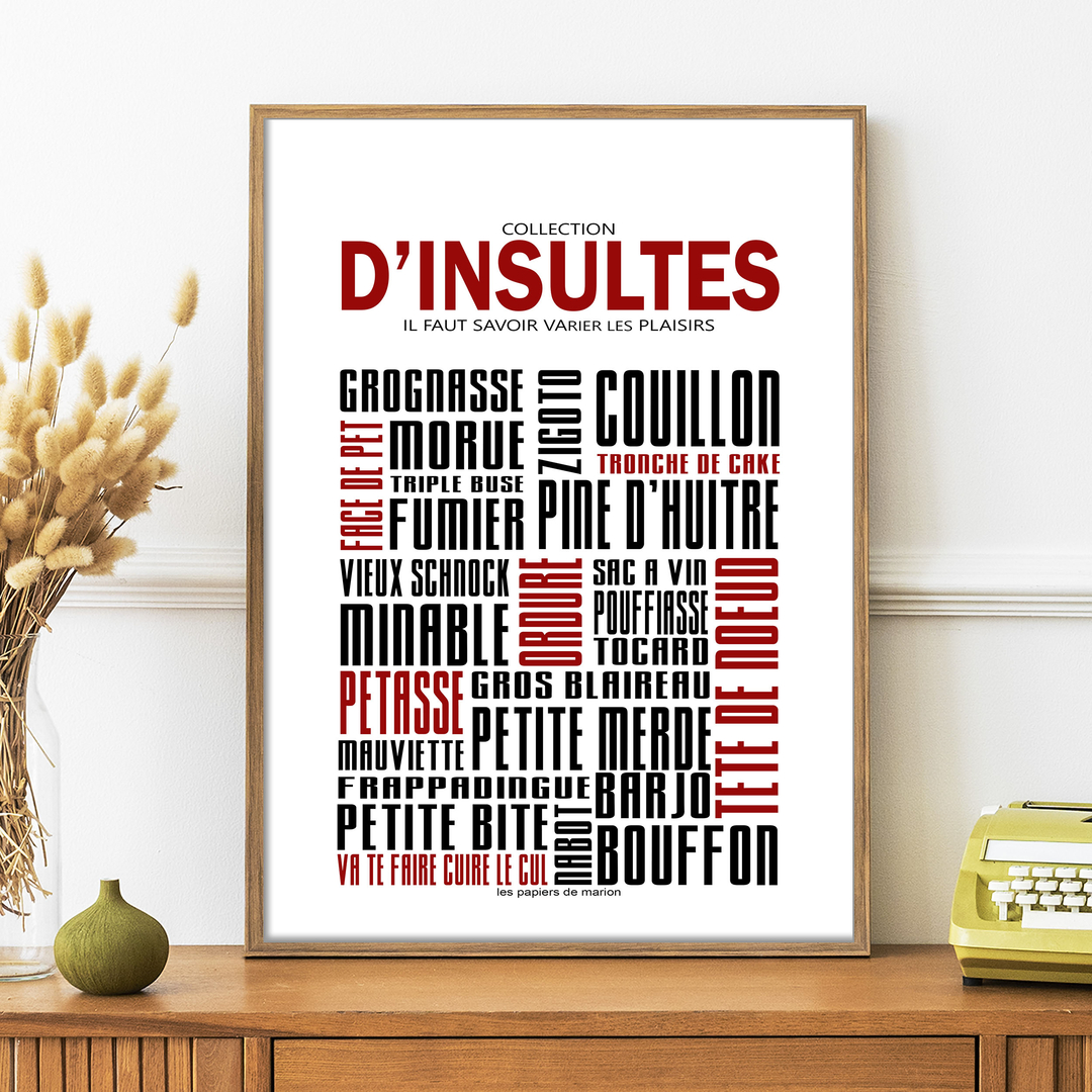 AFFICHE LA COLLECTION D'INSULTES - TOUTES LES AFFICHES/AFFICHES FAMILLE ...
