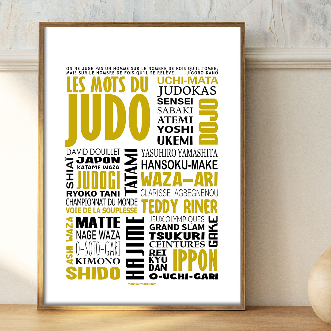 AFFICHE LES MOTS DU JUDO - PERSONNALISABLE - TOUTES LES AFFICHES ...