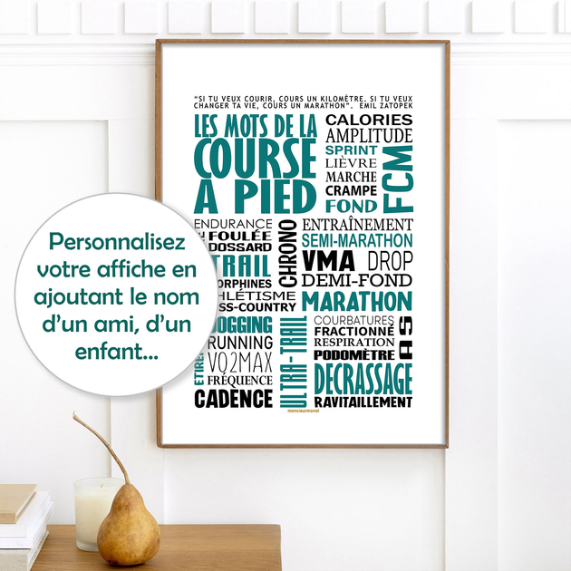 AFFICHE LA COURSE A PIED - PERSONNALISABLE - TOUTES LES AFFICHES ...