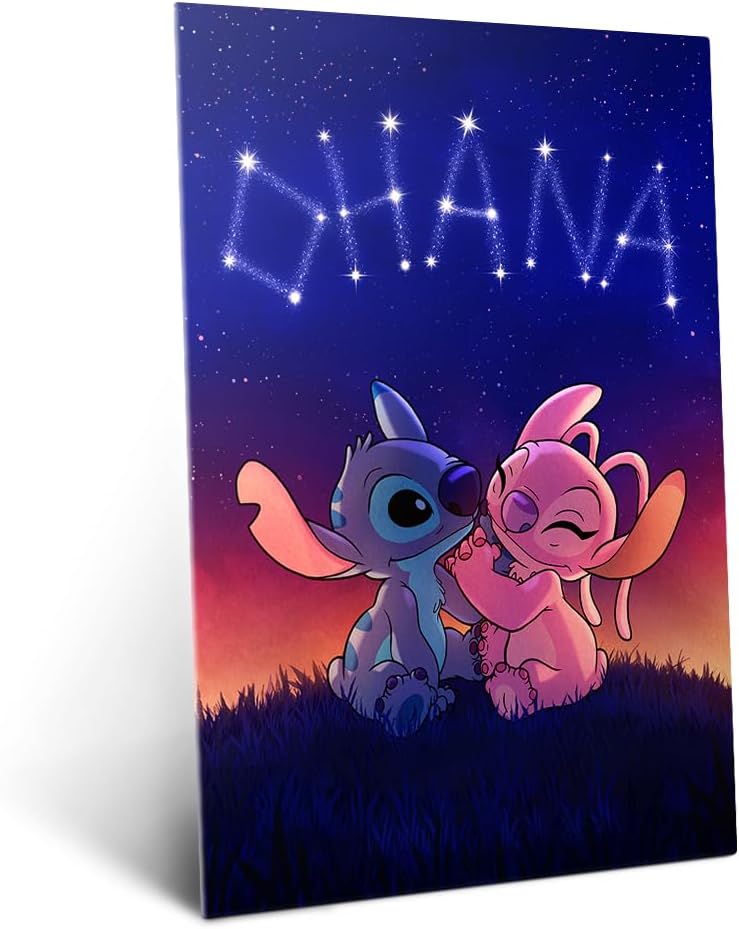 Poster Affiche Displate Métal Aimanté Disney Stitch Hawaii