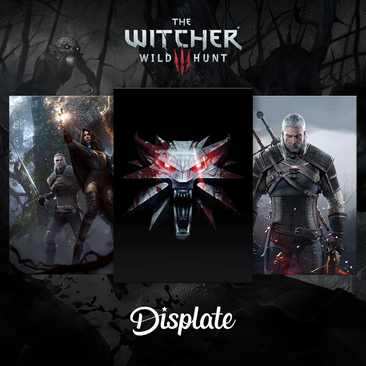 Poster en Métal Displate - Magnétique - Witcher 3 - Geralt Sword ...
