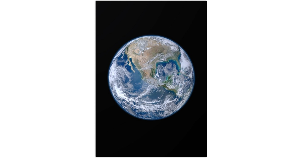 Poster en Métal Displate Monté sur Aimant NASA Earth