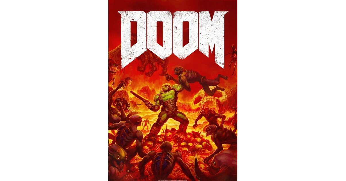 Poster Métal Displate Montage sur Aimant Doom Demonic Forces Logo