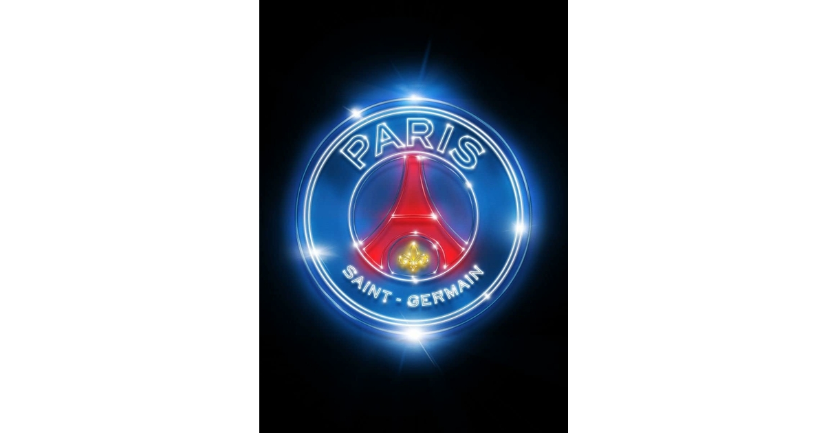Poster en Métal Displate Monté sur Aimant Paris Saint-Germain Neon