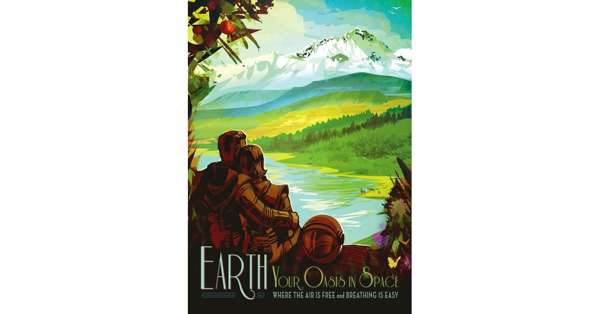 Poster Métal Displate NASA Earth Oasis in Space Taille M 32x45cm
