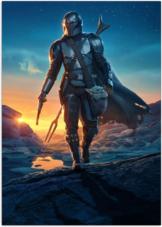 Poster en Métal Displate Magnétique Star Wars Mandalorian Season