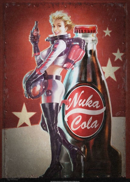Displate Poster en Métal Monté sur Aimant Fallout Nuka-Girl