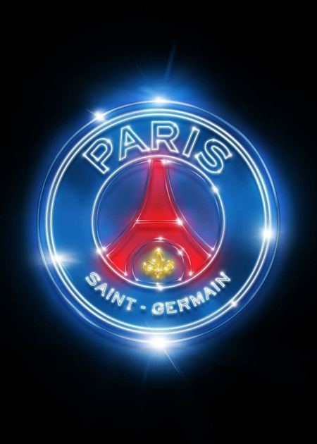 Poster en Métal Displate Monté sur Aimant Paris Saint-Germain Neon