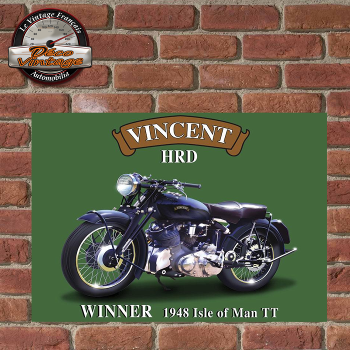 Plaque moto Vincent HRD - Déco murale/Plaques 30x40 cm - decovintage