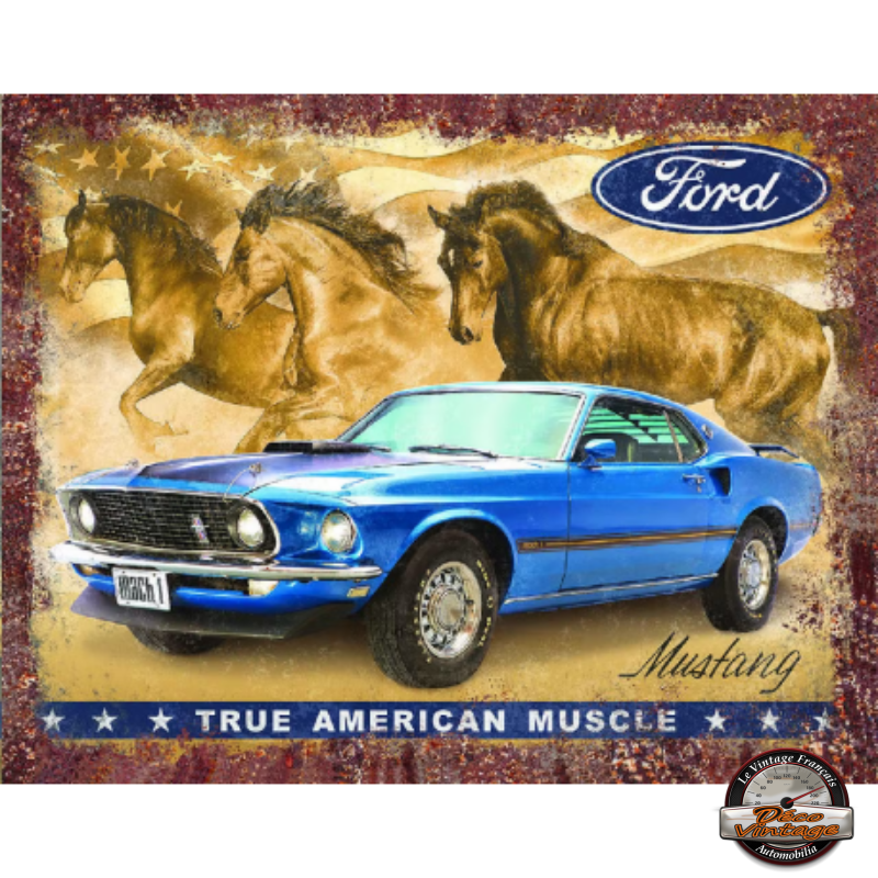 Plaque Ford Mustang Mach1 - Déco murale/Plaques 30x40 cm - decovintage