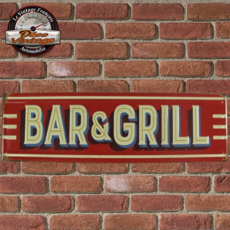 Plaque vintage bar & grill - Déco murale/Plaques vintages - decovintage