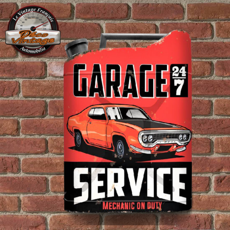 Plaque jerrican garage service - Déco murale/Plaques vintages - decovintage
