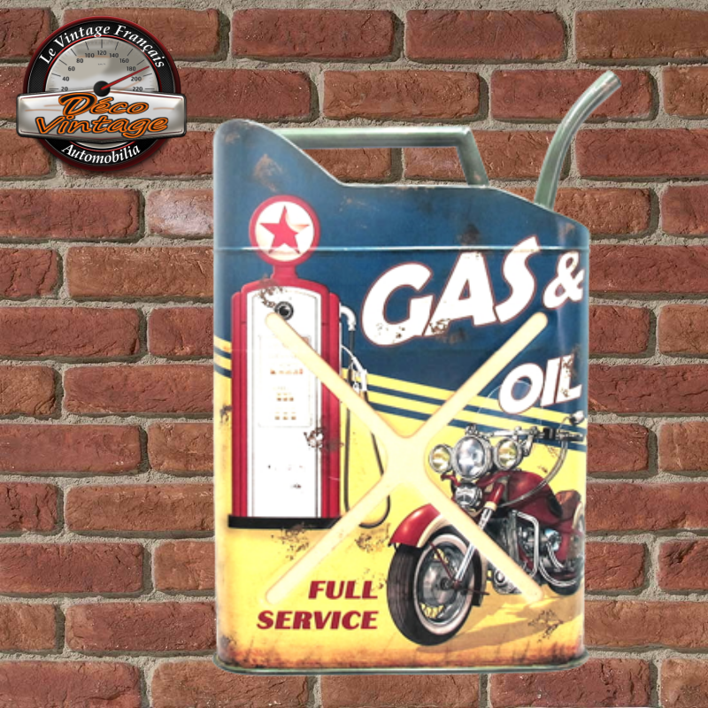 Plaque Jerrican gas & oil - Déco murale/Plaques vintages - decovintage