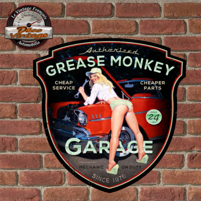 Plaque grease monkey garage - Déco murale/Plaques vintages - decovintage