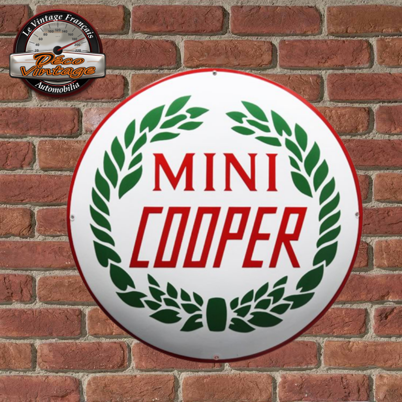 Plaque Mini Cooper émaillée - Objets émaillés/Plaques émaillées ...