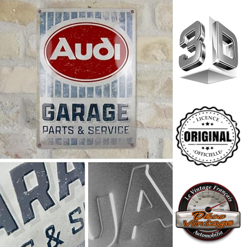 Plaque Audi garage - Déco murale/Plaques 30x40 cm - decovintage