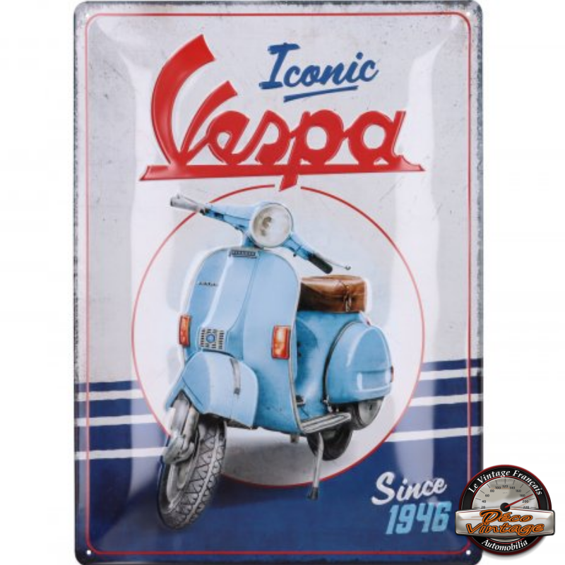 Plaque Vespa Iconic since 1946 - Déco murale/Plaques 30x40 cm - decovintage