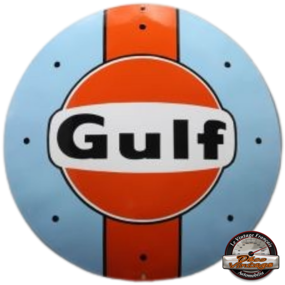 Plaque Gulf émaillée - Déco murale/Plaques émaillées - decovintage