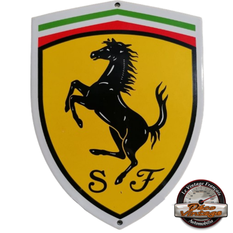 Plaque Ferrari blason émaillée - Déco murale/Plaques émaillées ...