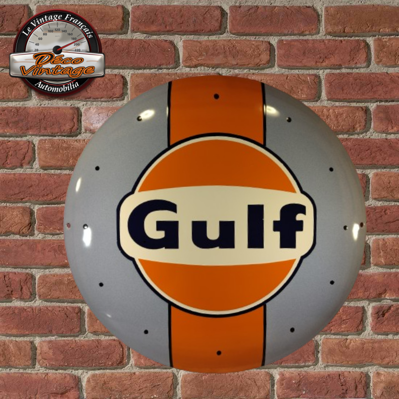 Plaque Gulf logo émaillée - Déco murale/Plaques émaillées - decovintage