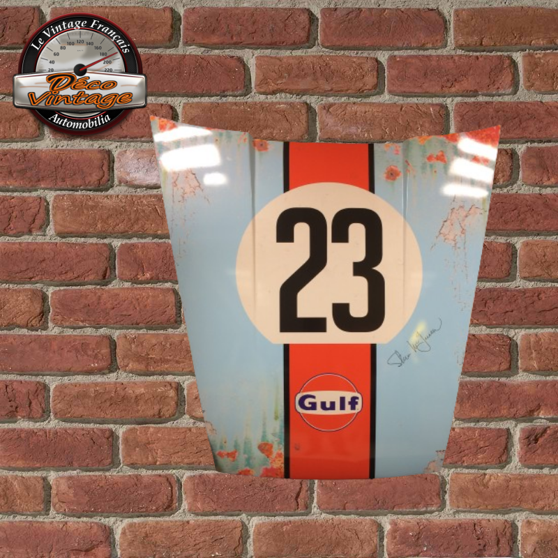 Capot Porsche 911 Gulf racing - déco artisanale Made in France