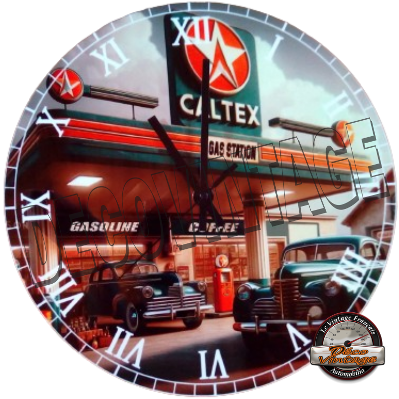 Horloge station-service Caltex - Déco murale/Horloges - decovintage