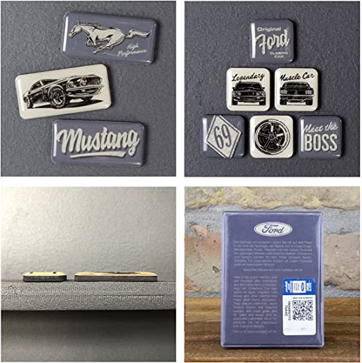 Set de 9 magnets Ford Mustang - Idées cadeau/Magnets - decovintage
