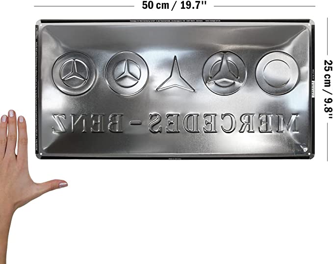 Plaque Mercedes logos 50x25 - Déco murale/Plaques 50x25 cm - decovintage