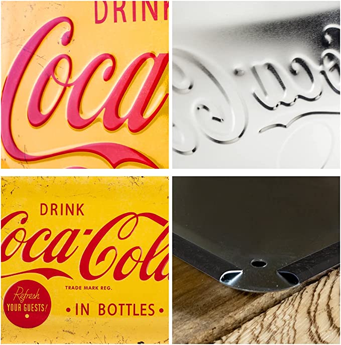 Plaque Coca-cola yellow logo 60 x 40 - Déco murale/Plaques 60x40 cm ...