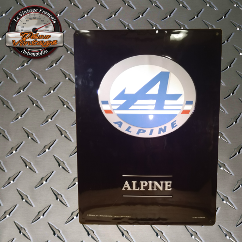 Plaque métal logo Alpine - Déco murale/Plaques 30x40 cm - decovintage