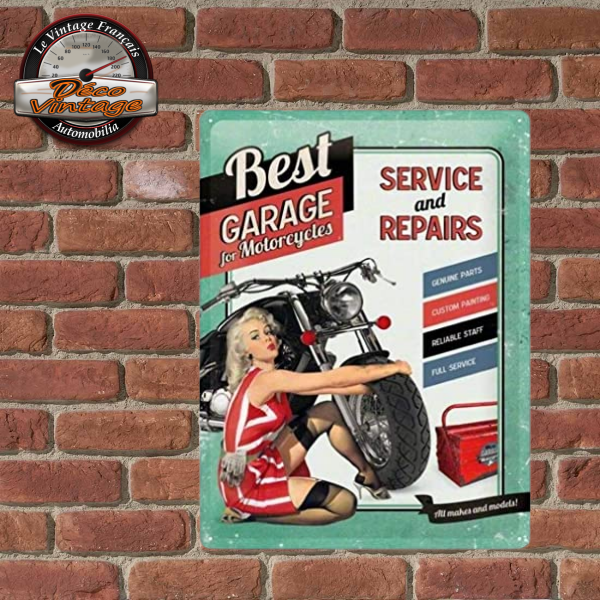 Plaque rétro Best garage 30 x 40 - Déco murale/Plaques 30x40 cm ...