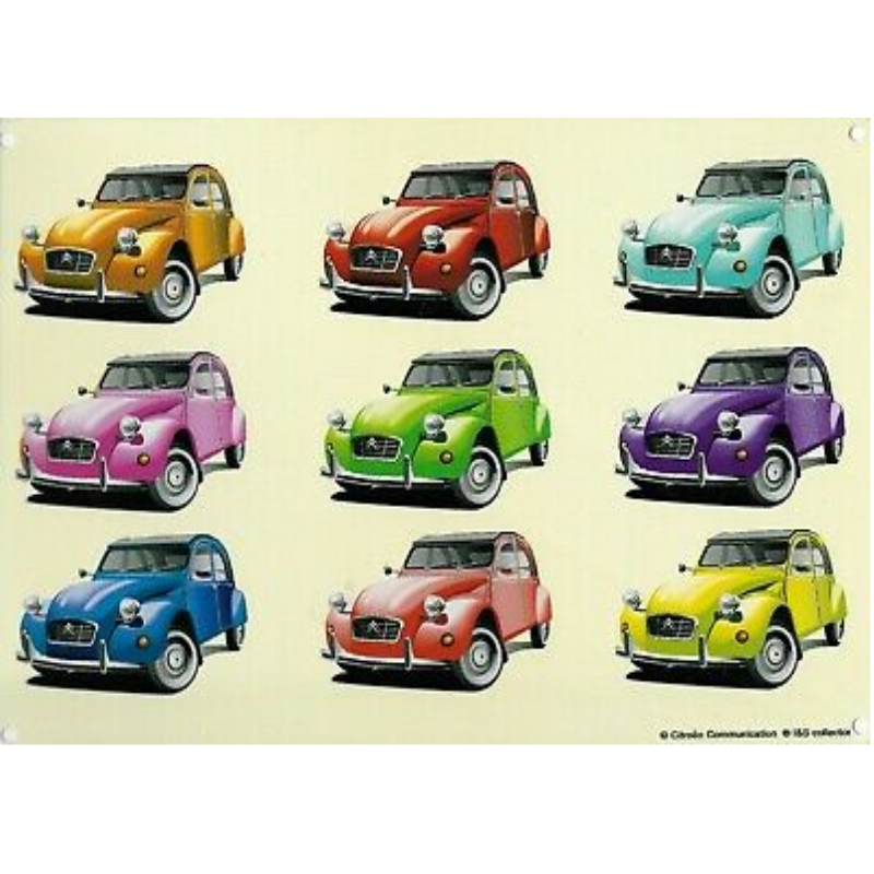 Plaque Citroen 2cv pop art - Déco murale/Plaques 20x30 cm - decovintage