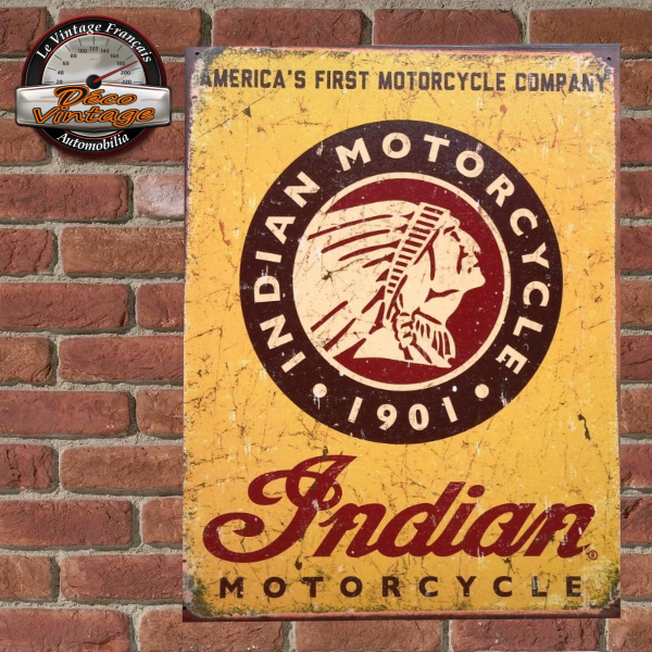 Plaque Indian motorcycles - Déco murale/Plaques 30x40 cm - decovintage