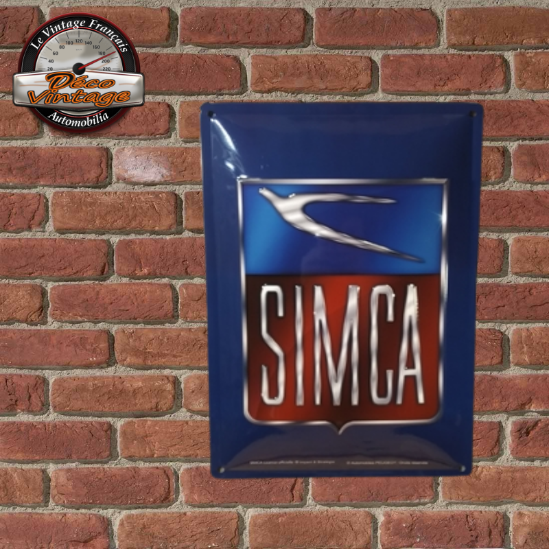 Plaque Simca logo en relief - Déco murale/Plaques 20x30 cm - decovintage