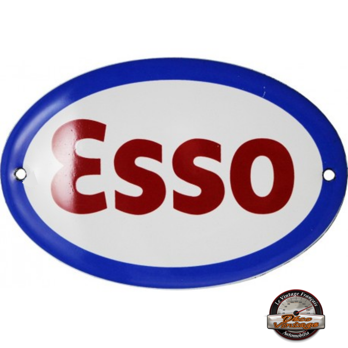 Plaque Esso logo émaillée - Déco murale/Plaques émaillées - decovintage