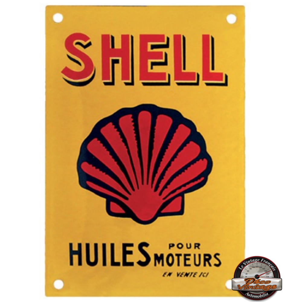 Plaque huile Shell émaillée - Déco murale/Plaques émaillées - decovintage