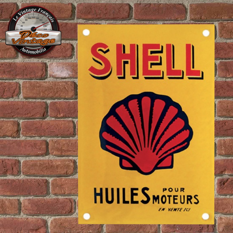 Plaque huile Shell émaillée - Déco murale/Plaques émaillées - decovintage