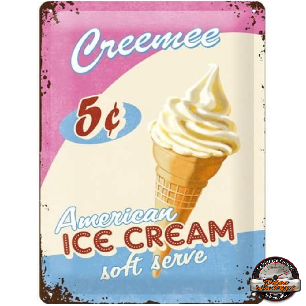Plaque vintage American Ice cream - Déco murale/Plaques 30x40 cm ...