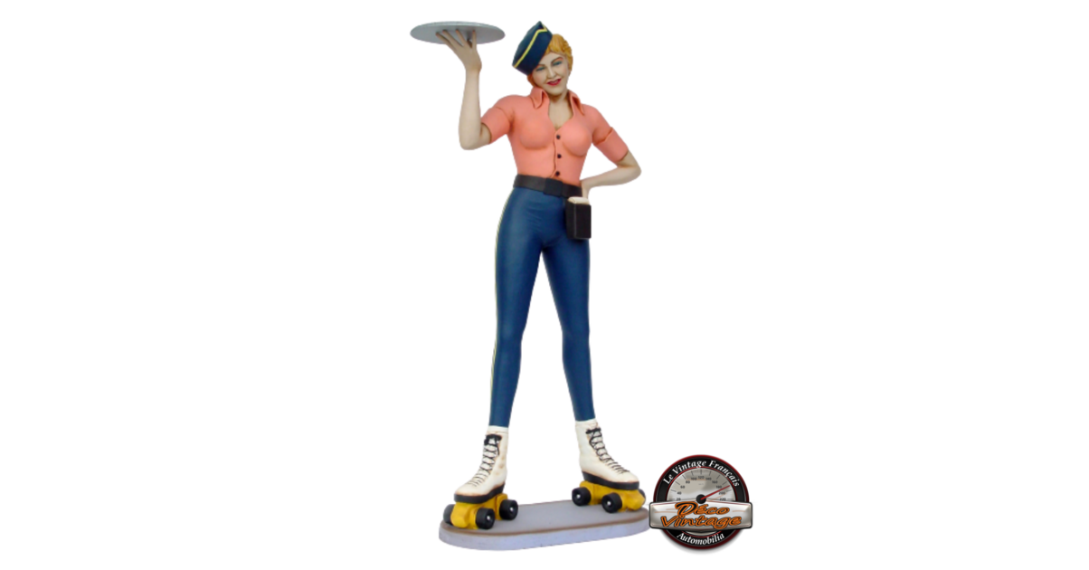 Statue pin-up serveuse en roller - Statues/effigies/Statues américaines ...