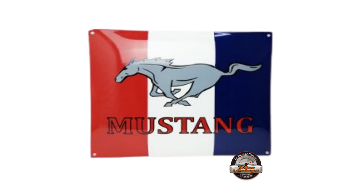 Plaque Ford Mustang logo émaillée - Déco murale/Plaques émaillées ...